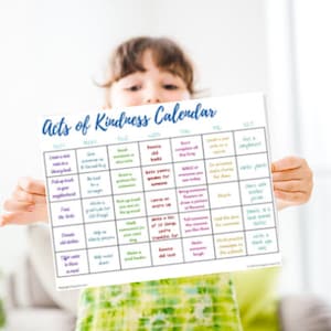 Kids's Acts of Kindness Calendar, Kindness Calendar, Random Acts of ...