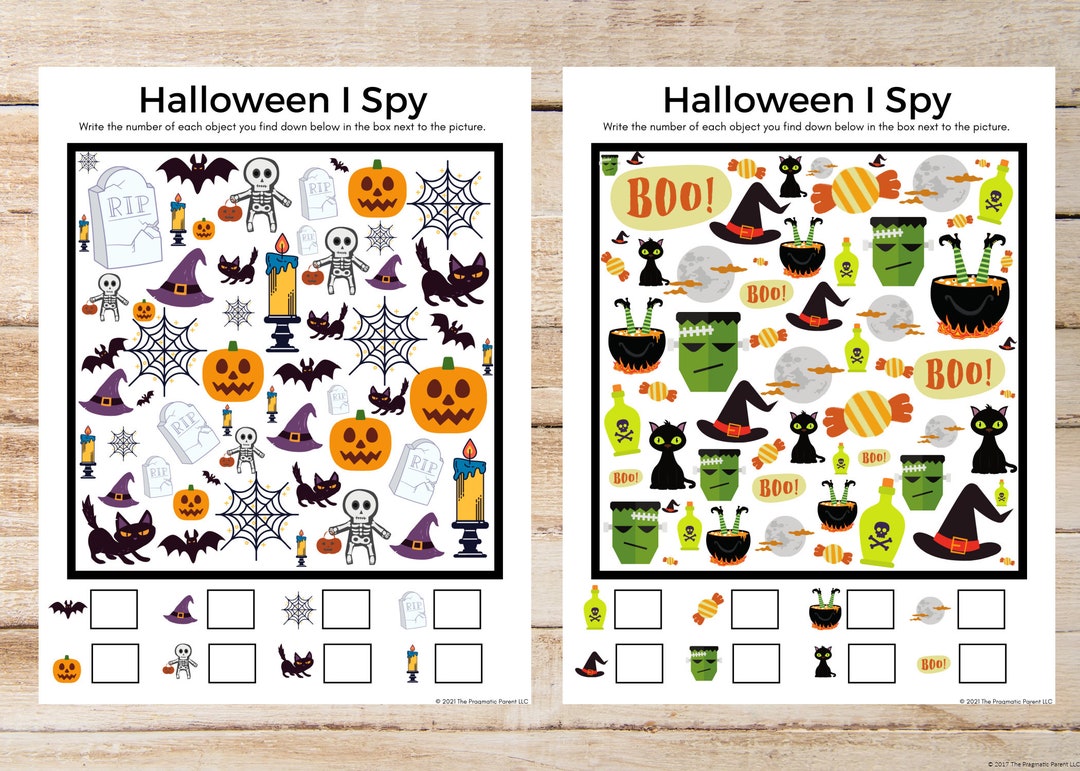 Halloween I Spy Printable Activity Sheets, I Spy Kids, I Spy Printable ...