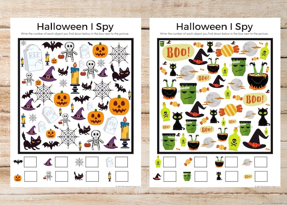 Halloween I Spy Printable Activity Sheets I Spy Kids I Spy - Etsy