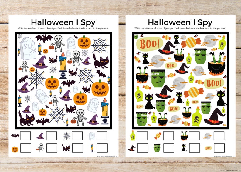 Halloween I Spy Printable Activity Sheets, I Spy Kids, I Spy Printable ...