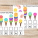 Ice Cream Counting Worksheets, Learning to Count, Kindergarten ...