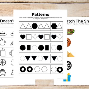 20 Prek / Kindergarten Worksheet Set - Shapes, Rhyming Words, Beginning ...