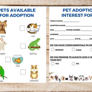 Pet Adoption Pretend Play Kit, Animal Adoption, Pretend Play, Kids ...