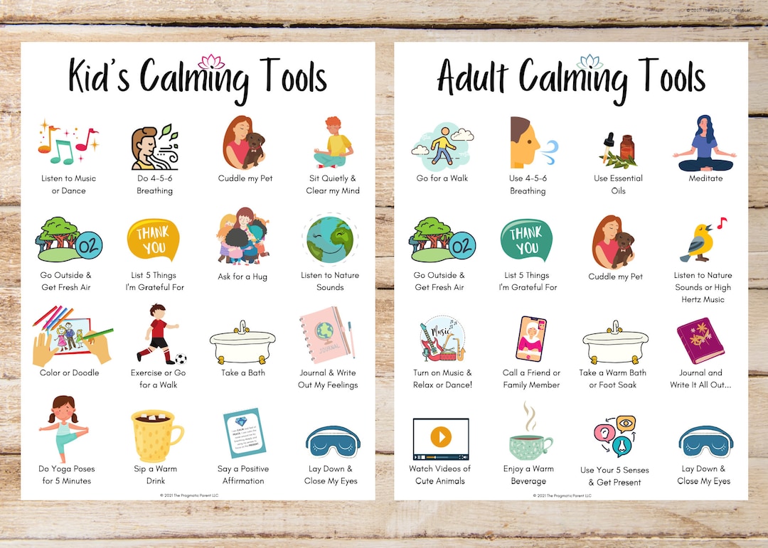Kids Calm Tools Poster, Adult Calming Tools, Poster for Anxious Kids ...
