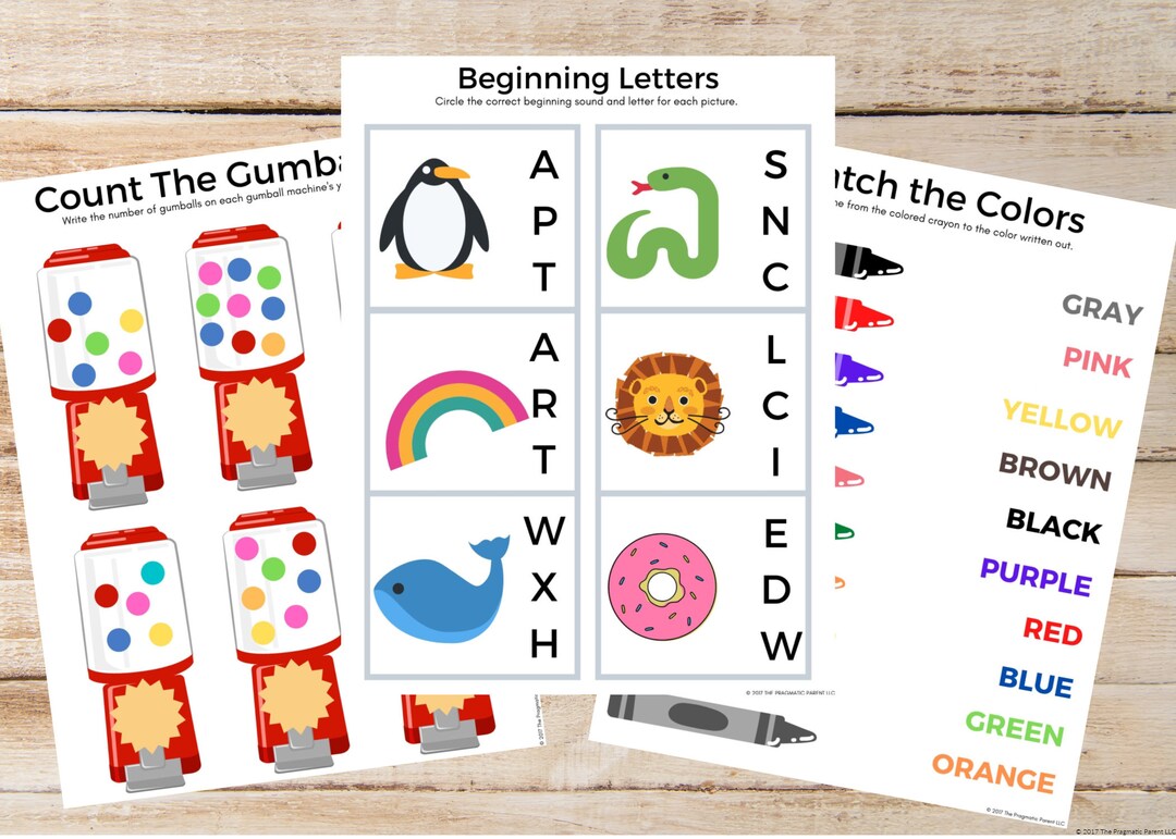 BUNDLE - Prek/kindergarten Learning Set (79 Activity Sheets) - Teaching ...