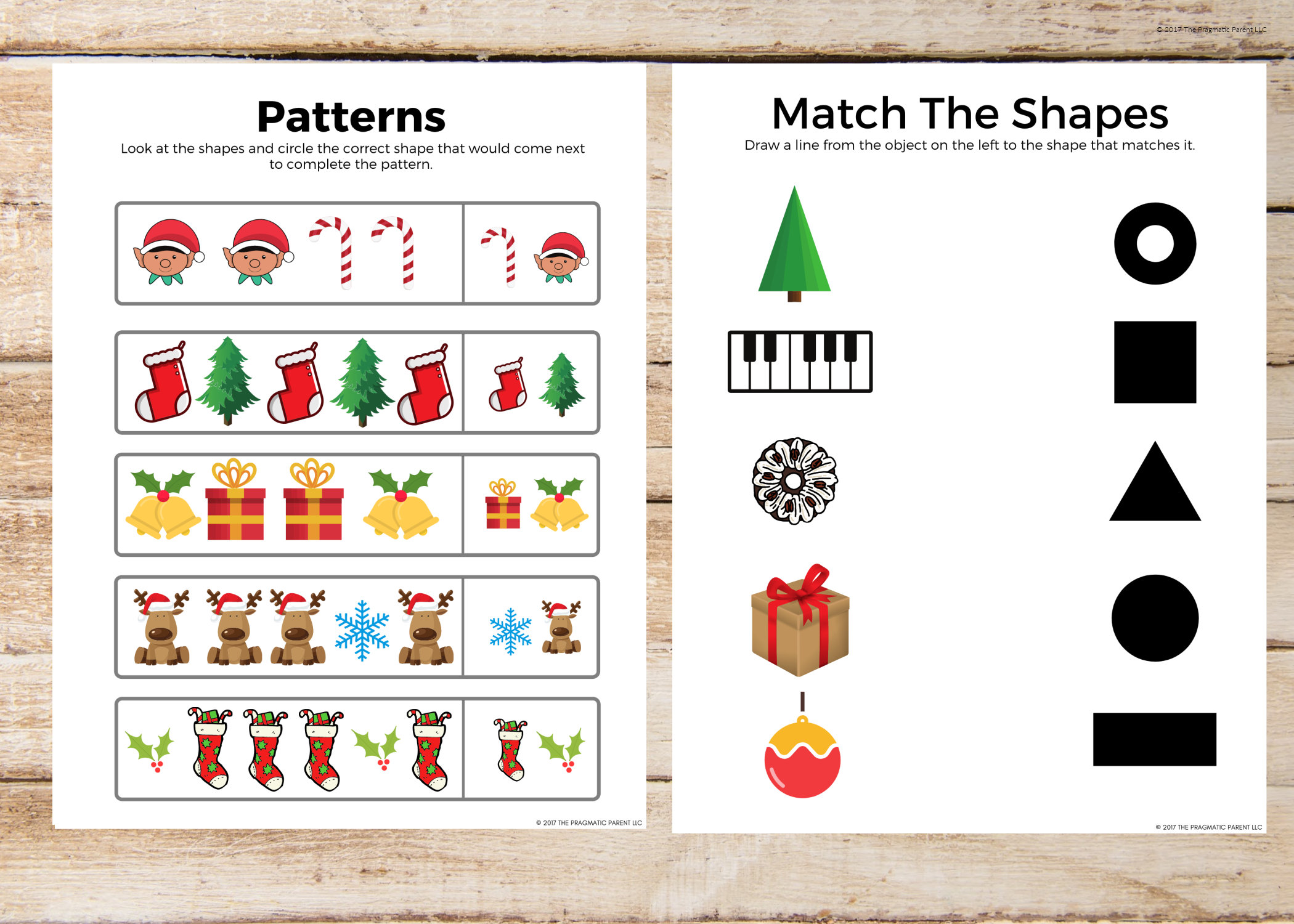 Holiday Patterns & Shapes Worksheet, Learn Patterns Worksheet ...