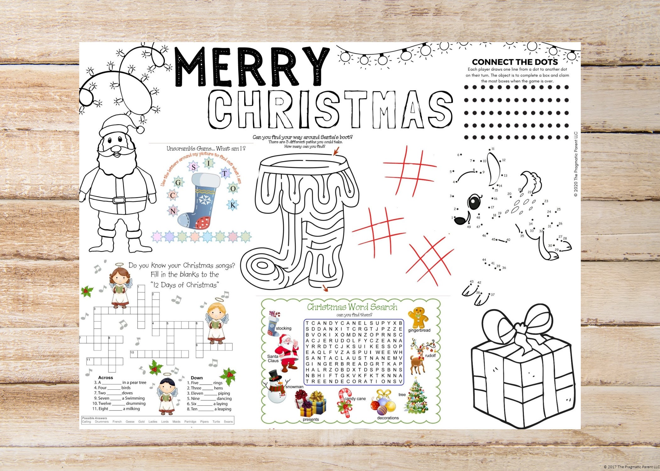 3 Kid's Christmas Activity Sheet, Christmas Printables, Kids Christmas ...