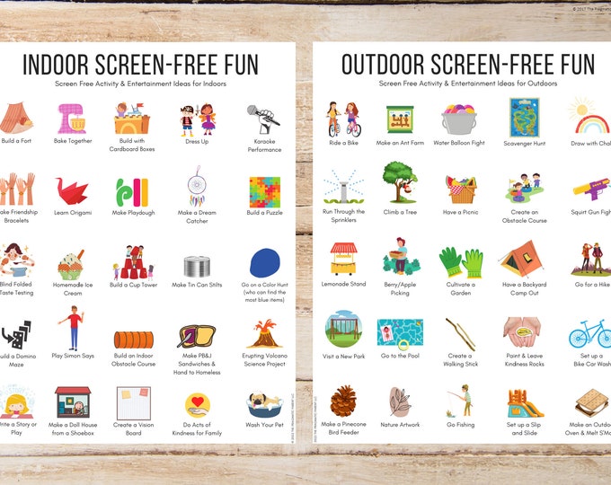 100 Activities for Kids, Sample Schedule, Activity Checklist, Digital ...