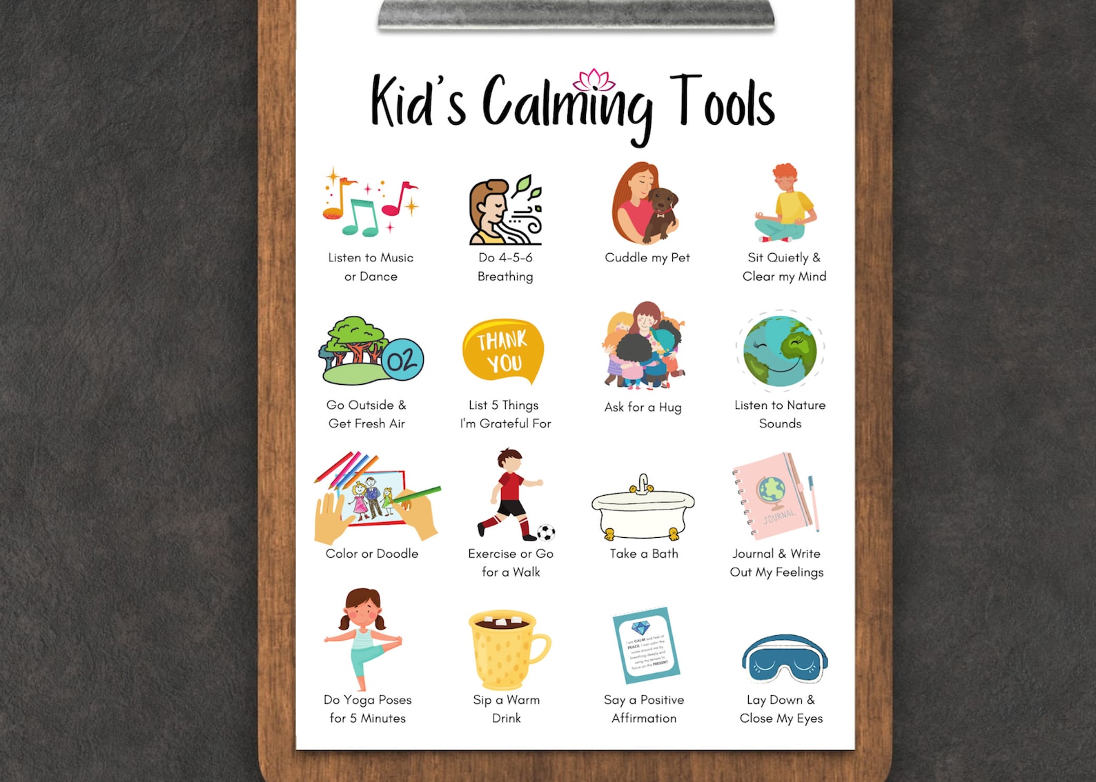 Kids Calm Tools Poster Adult Calming Tools Poster for - Etsy