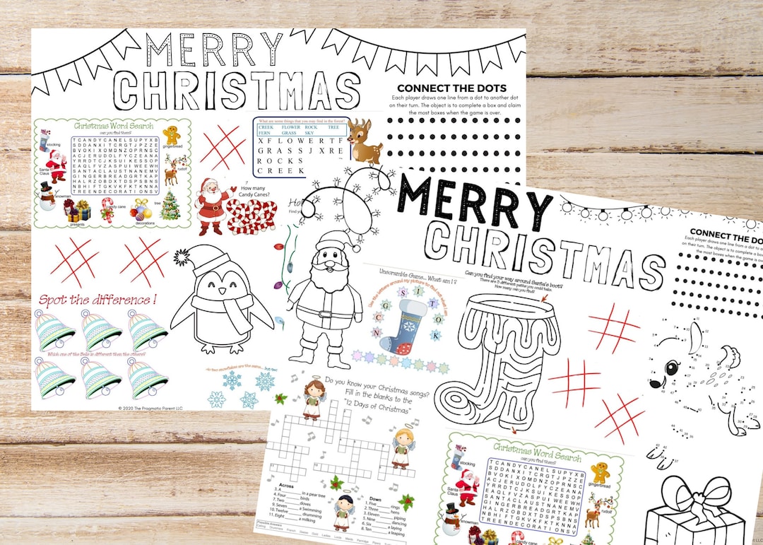 3 Kid's Christmas Activity Sheet, Christmas Printables, Kids Christmas ...
