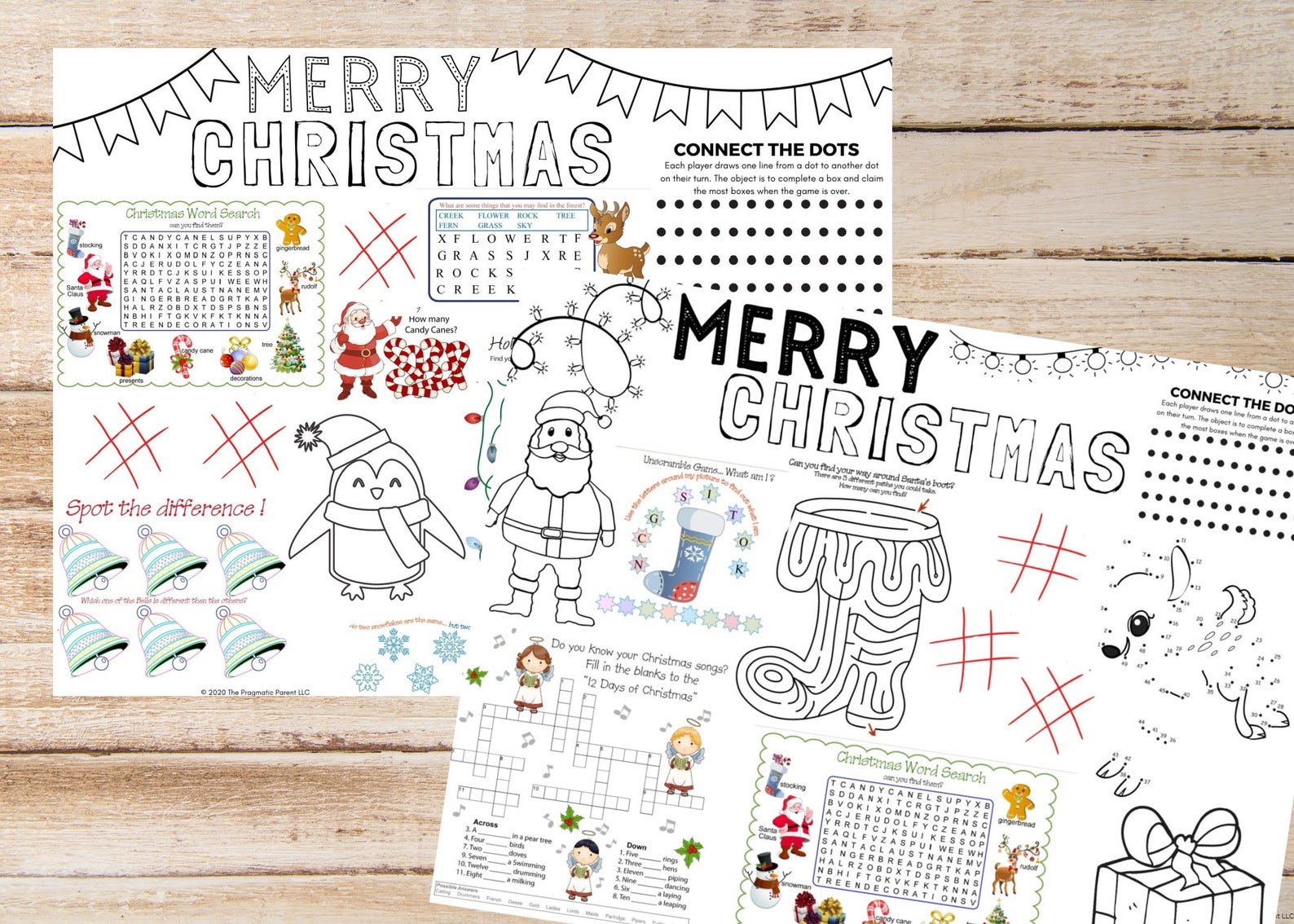 3 Kid's Christmas Activity Sheet, Christmas Printables, Kids Christmas ...
