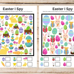 Easter I Spy Printable Activity Sheets, I Spy for Kids, I Spy Printable ...