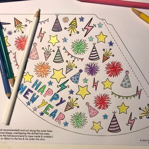 3 New Years Eve Kid's Party Hats, Printable Kids New Years Hats, Kids ...