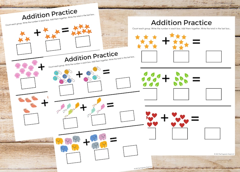 5 Addition Printables, Counting Worksheets, Learning to Count ...