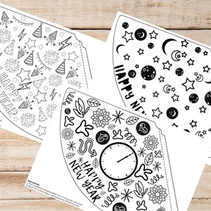 3 New Years Eve Kid's Party Hats, Printable Kids New Years Hats, Kids ...