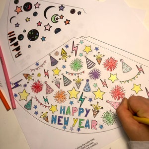 3 New Years Eve Kid's Party Hats, Printable Kids New Years Hats, Kids ...