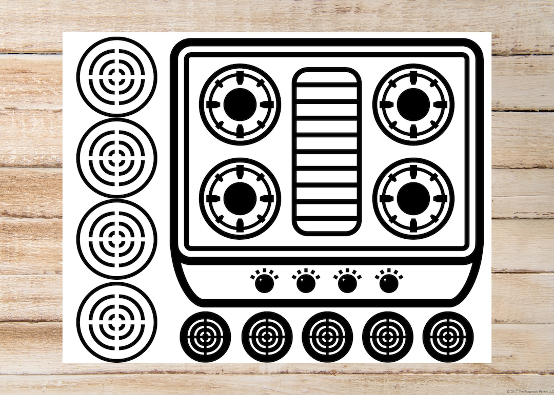 Printable Stove Burners, Pretend Play Kitchen Stove, Play Kitchen ...