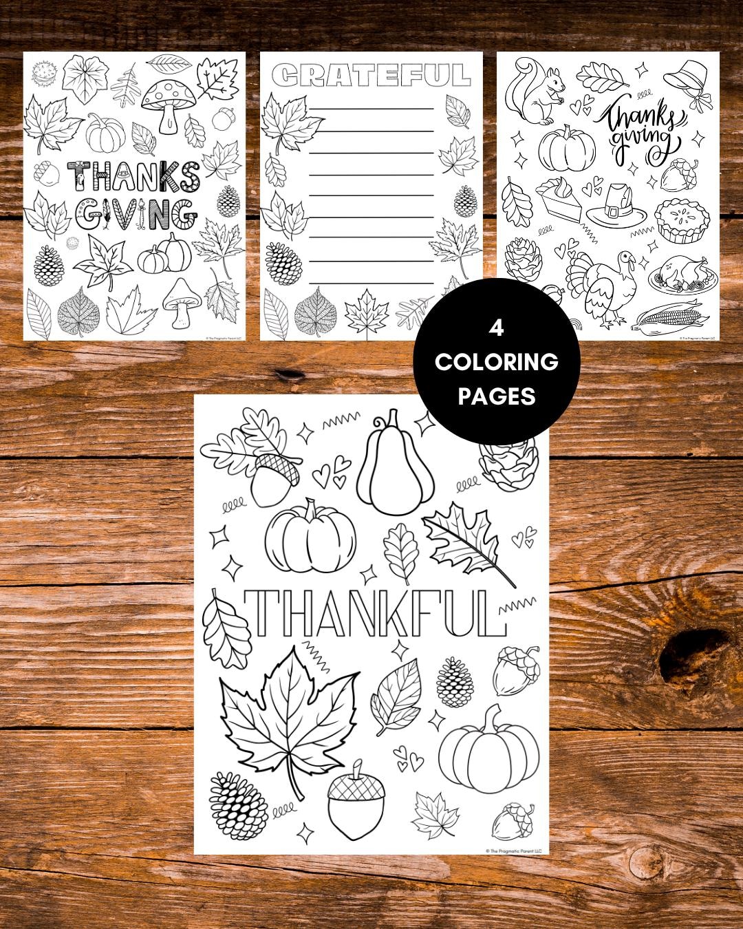 Thanksgiving Printable Coloring Sheets, Thanksgiving Printables, Kids ...