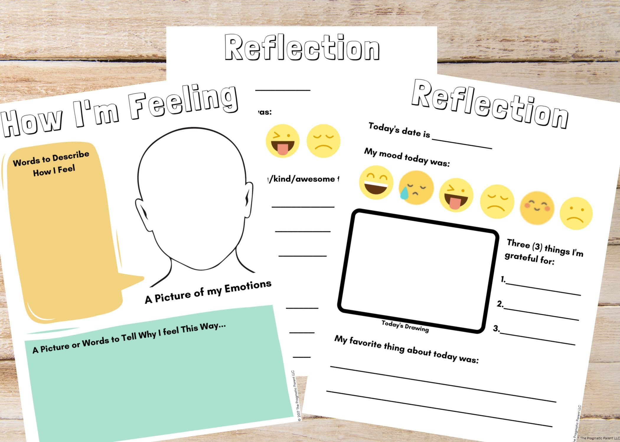 Teach Kids About Emotions, Instant Download, Printable Reflections ...