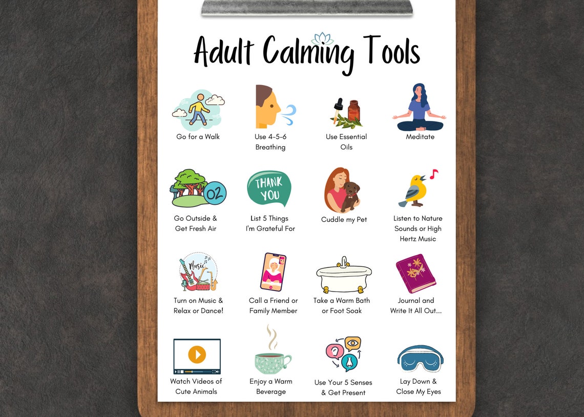 Kids Calm Tools Poster Adult Calming Tools Poster for - Etsy
