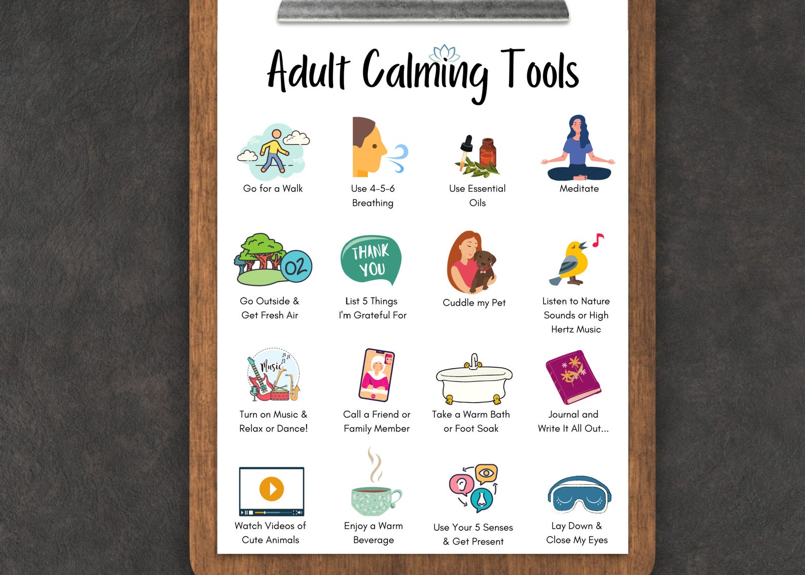 Kids Calm Tools Poster, Adult Calming Tools, Poster for Anxious Kids ...