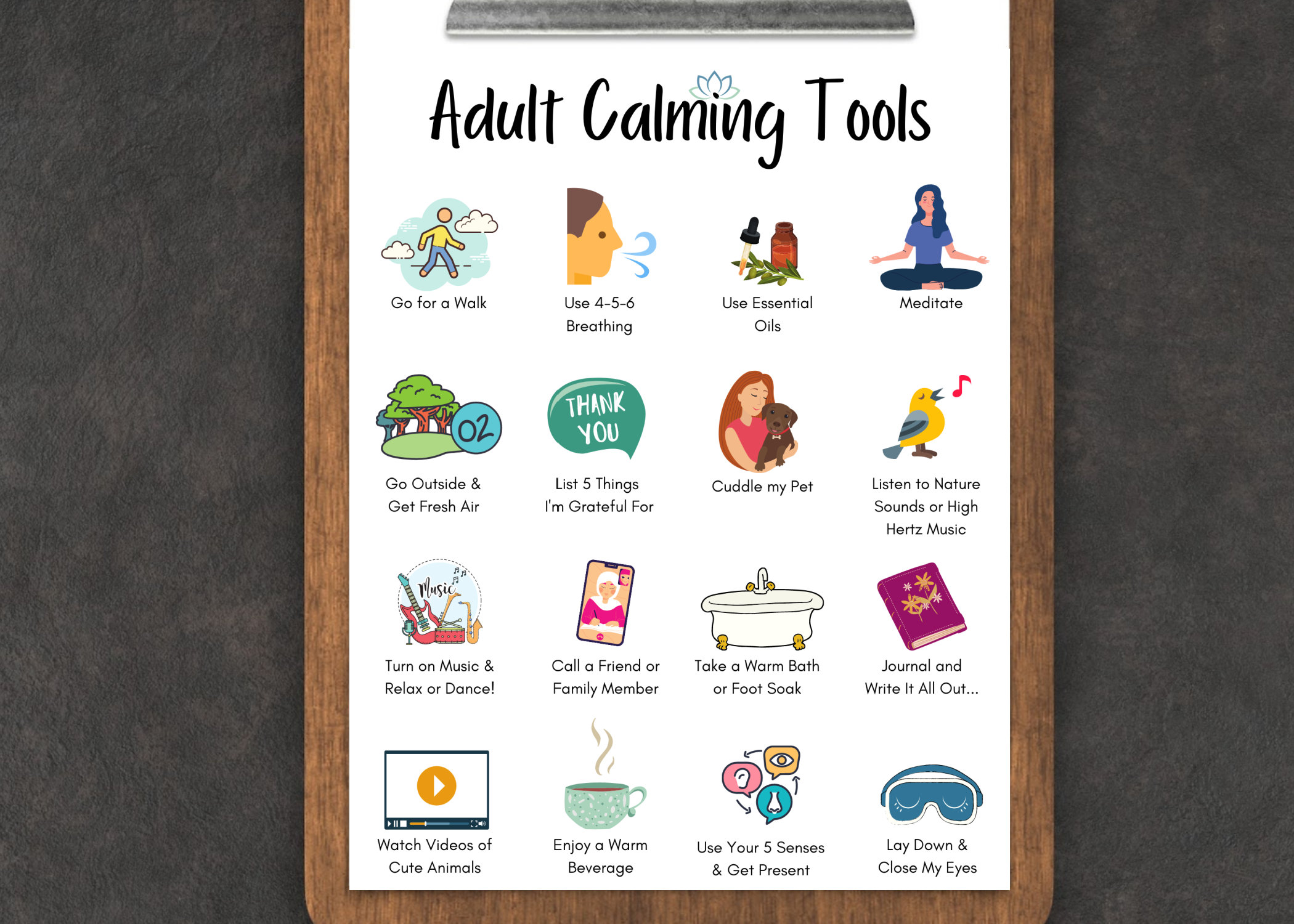 Kids Calm Tools Poster, Adult Calming Tools, Poster for Anxious Kids ...