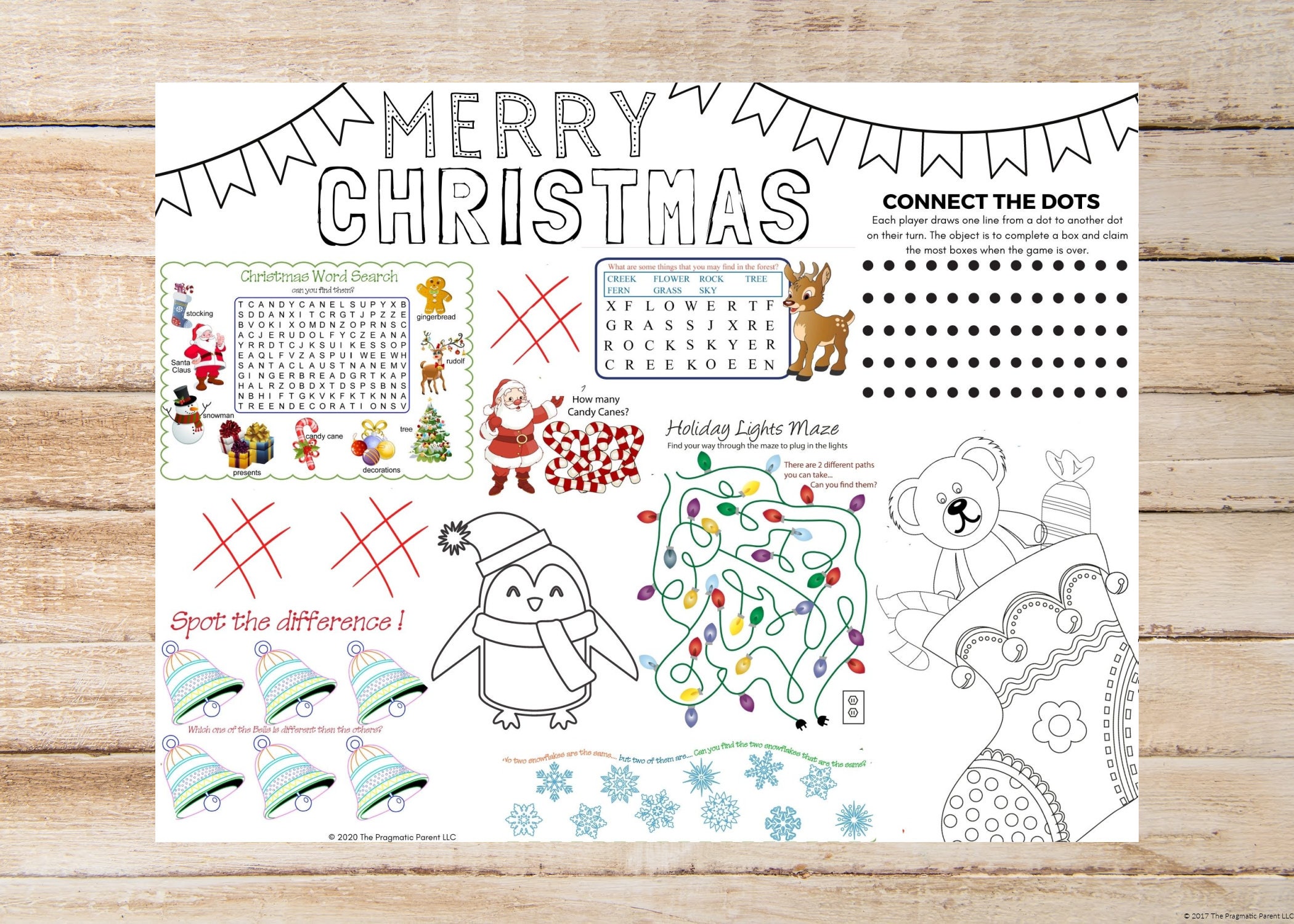 3 Kid's Christmas Activity Sheet, Christmas Printables, Kids Christmas ...