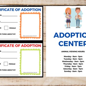 Pet Adoption Pretend Play Kit, Animal Adoption, Pretend Play, Kids ...