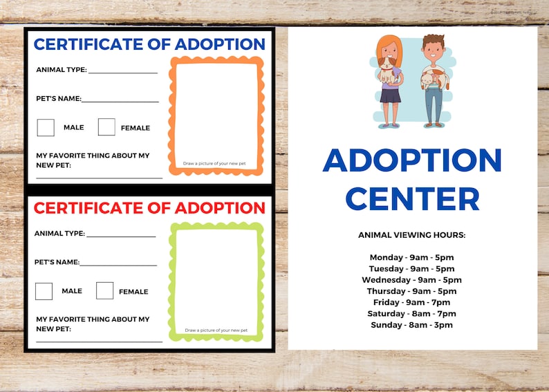 Pet Adoption Pretend Play Kit, Animal Adoption, Pretend Play, Kids ...