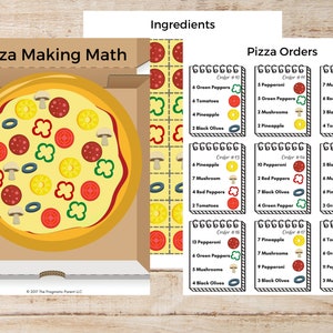 Pizza Making Math, Learning to Count, Kindergarten Worksheet, Start ...