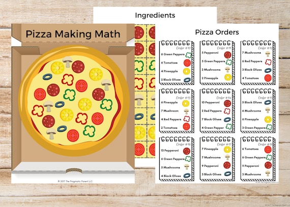 Pizza Making Math Learning to Count Kindergarten Worksheet - Etsy