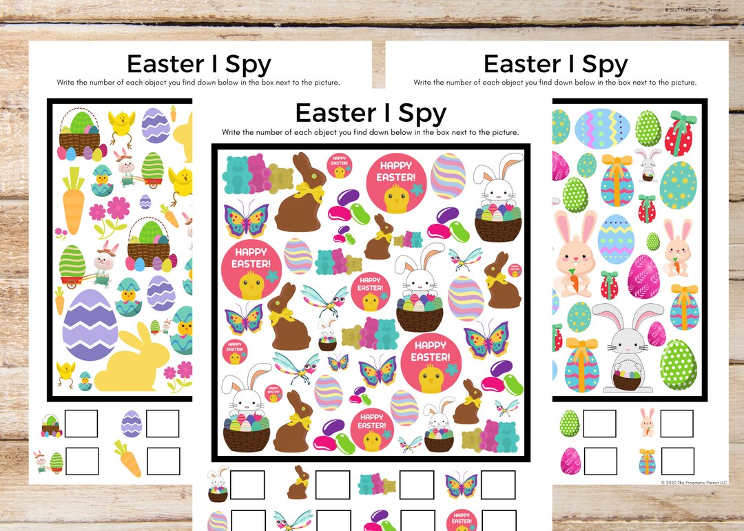Easter I Spy Printable Activity Sheets, I Spy for Kids, I Spy Printable ...