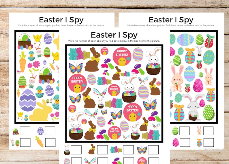 Easter I Spy Printable Activity Sheets, I Spy for Kids, I Spy Printable ...