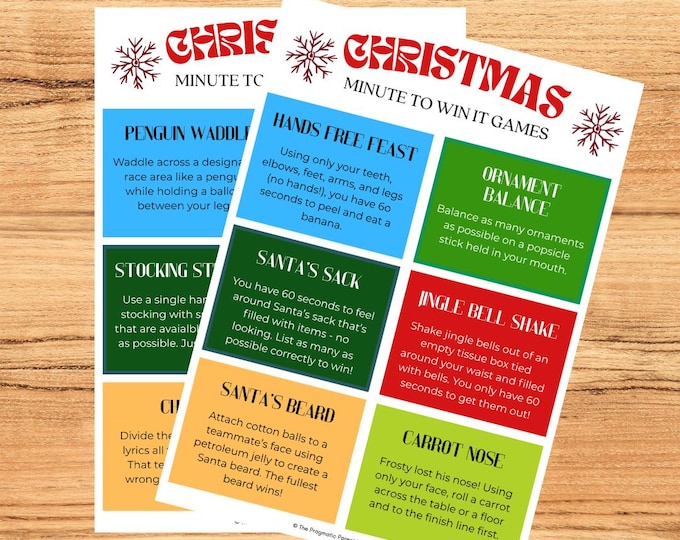 Christmas Minute to Win It Games for Kids - Etsy Canada