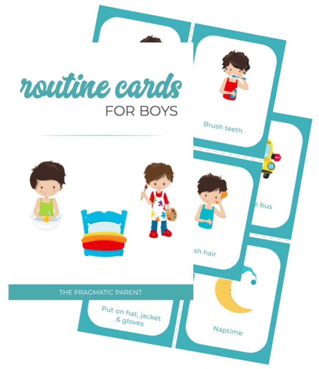 80 Boys Routine Cards, Routine Cards for Kids, Daily Routine Cards ...