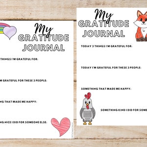 5 Kids Gratitude Printables, Kids Gratitude Journal, Gratitude Pages ...