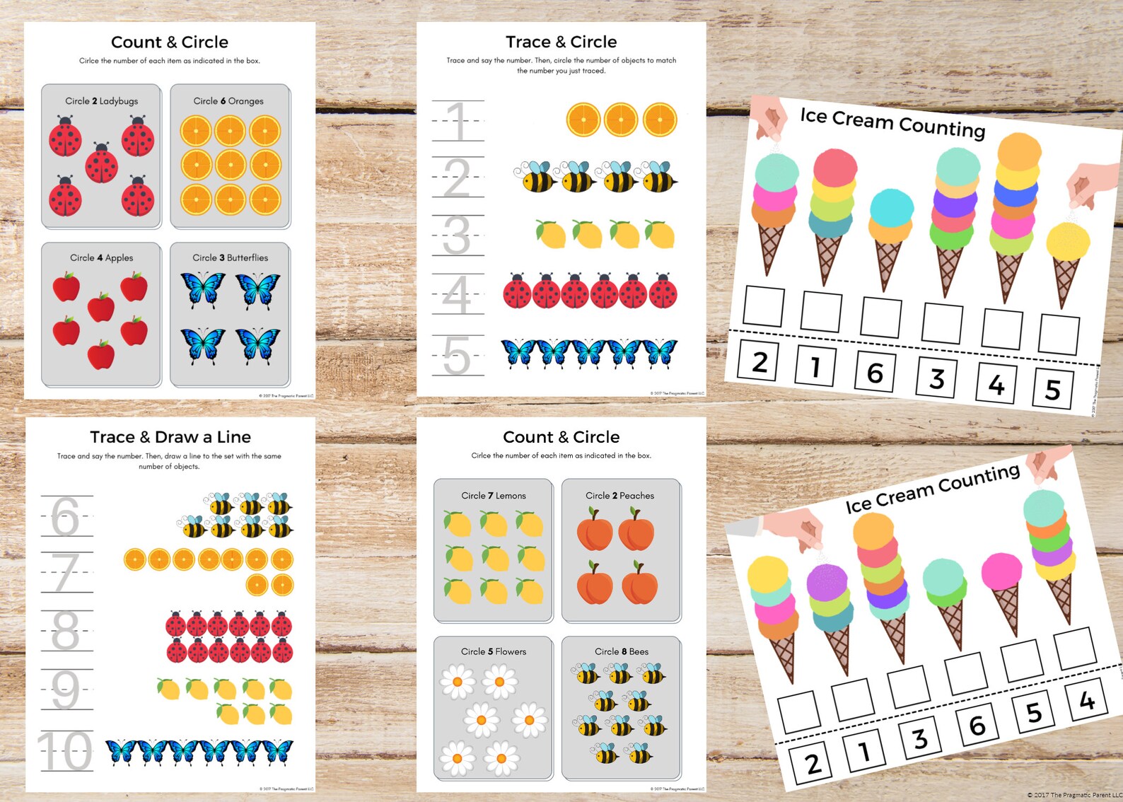 Numbers & Counting BUNDLE (45 Worksheets) - Count Worksheet, Addition ...