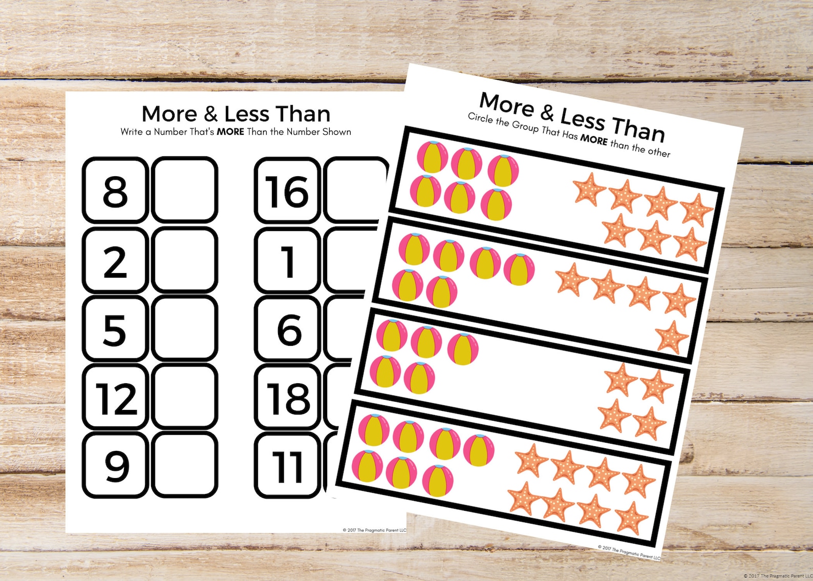 More Than, Less Than, Numbers, Learning to Count, Preschool ...
