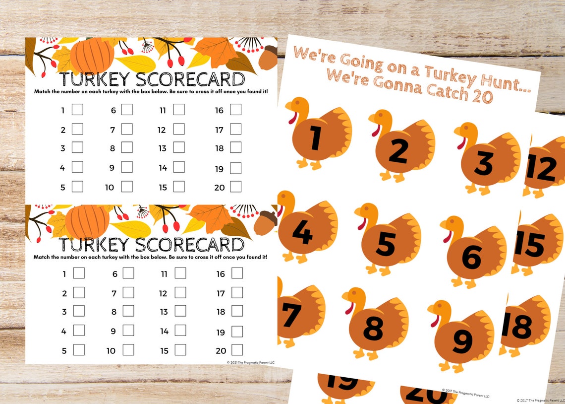 Thanksgiving Turkey Scavenger Hunt, Kid's Scavenger Hunt, Thanksgiving ...