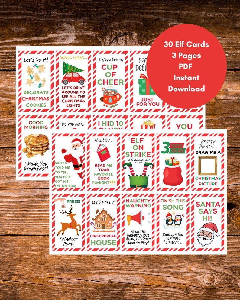 Elf Notes Cards Printable, Mini Elf Note, Elves Santa Christmas Party ...