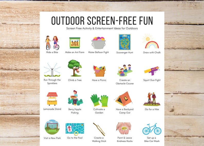 Kids Screen Free Fun Ideas Posters, Indoor Screen Free Activities ...