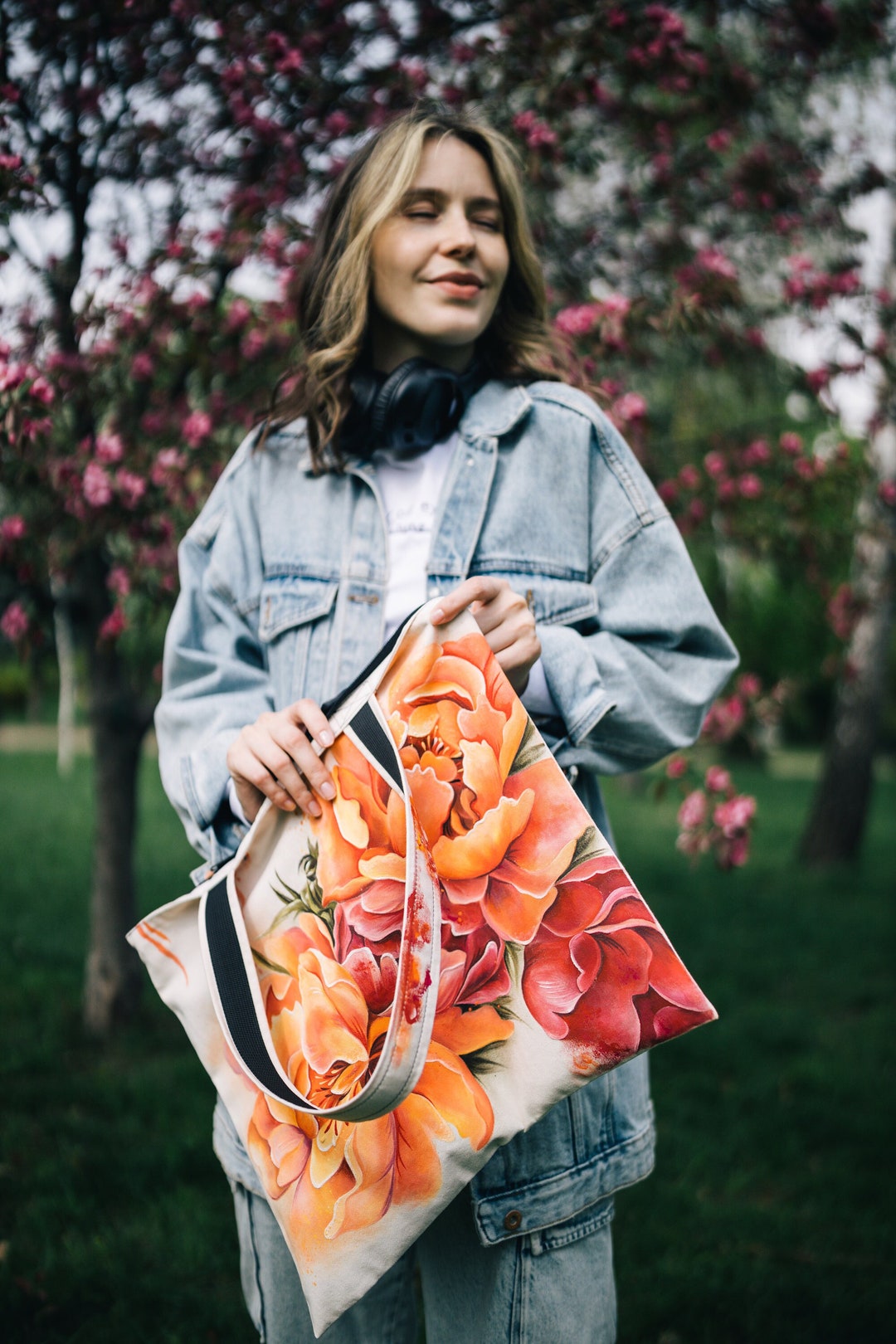 Unique Hand Painted Tote Bag, Personalized Hand Painted Custom Tote Bag ...