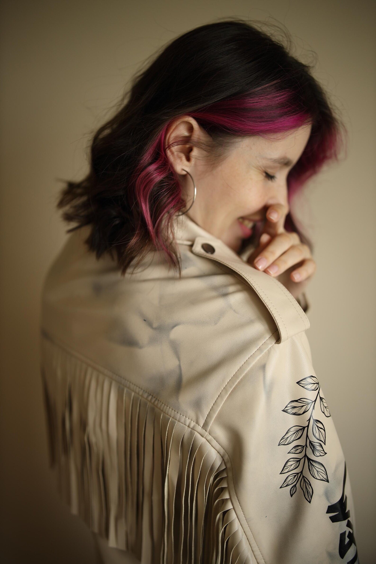 Custom Hand Painted Leather Jacket, Women's Leather Jacket Unique ...