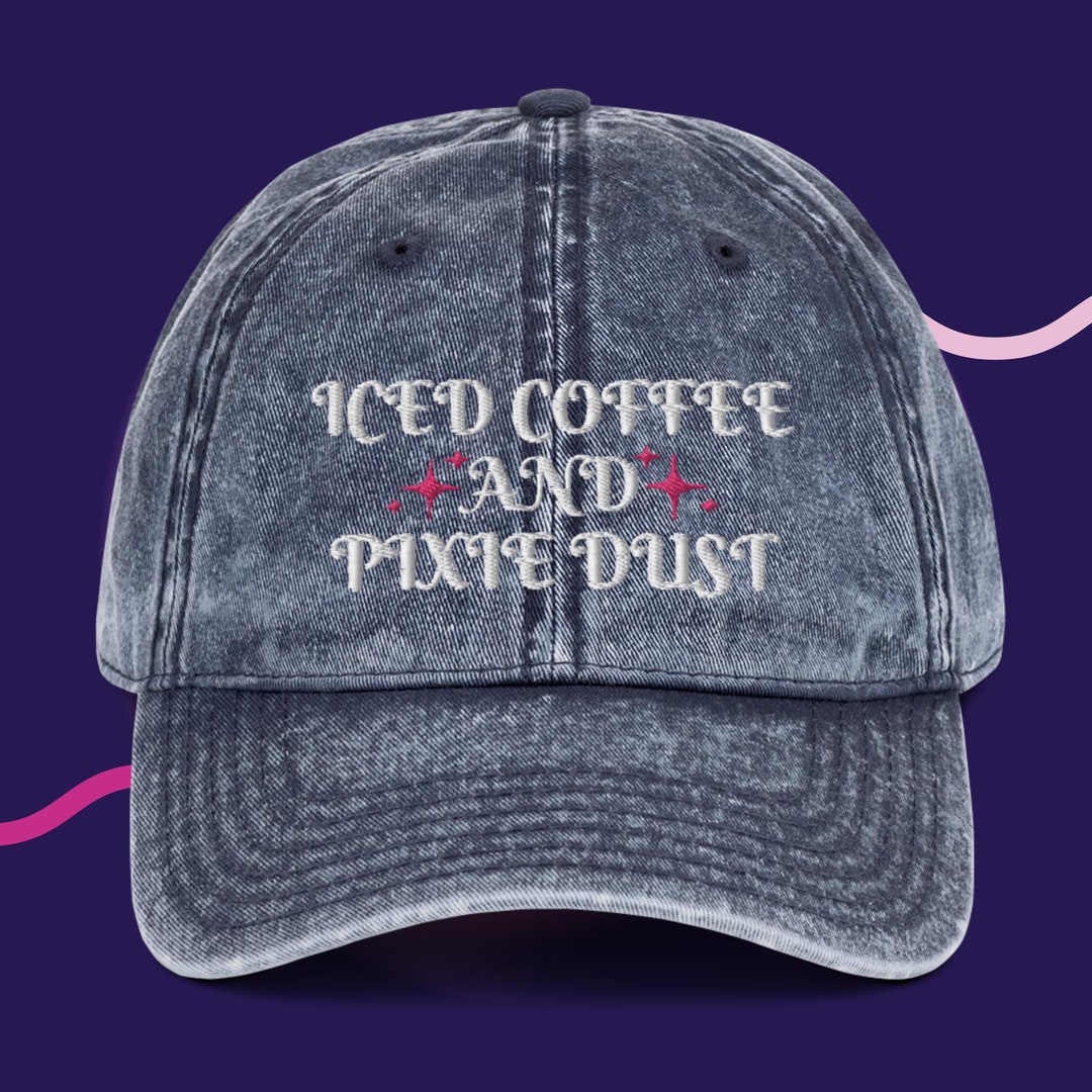 Iced Coffee Hat, Theme Park Hat, Park Style, Embroidered Hat dad Hat Style 3 Colors Theme Park ...
