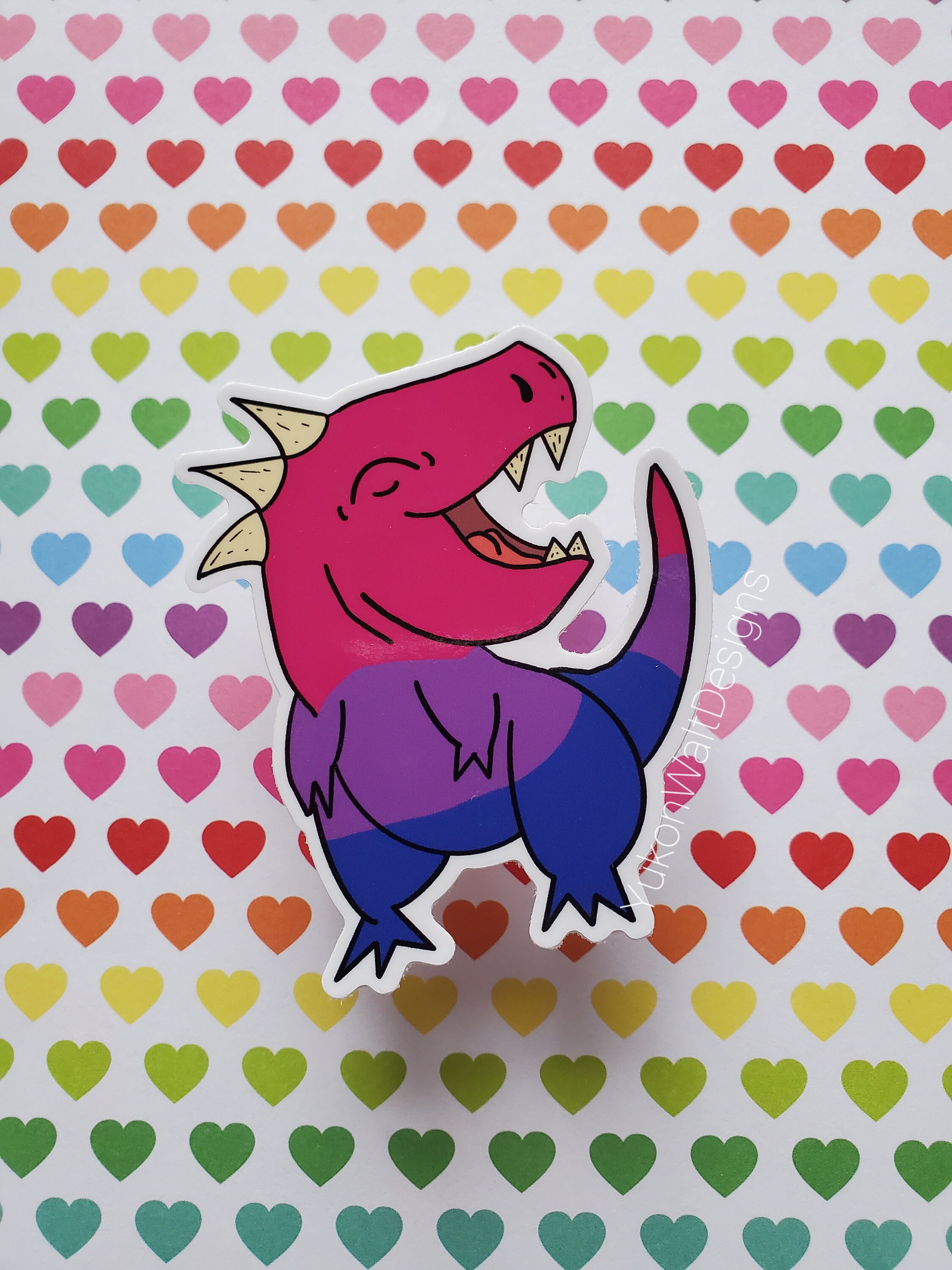 Bisexual Pride Dino Dinosaur Vinyl Sticker Decal Pride - Etsy