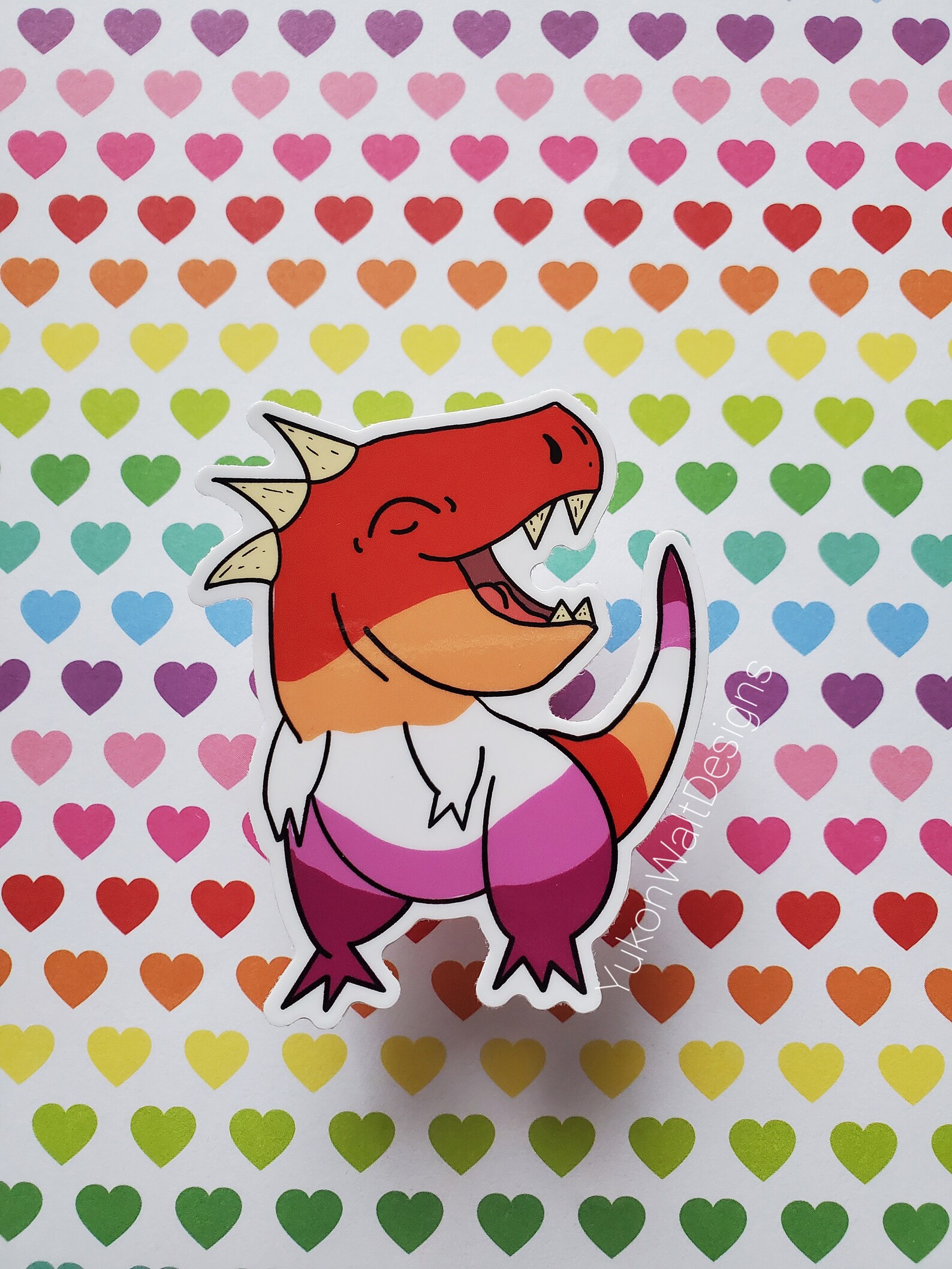 Lesbian Pride Dino Dinosaur Vinyl Sticker decal pride | Etsy