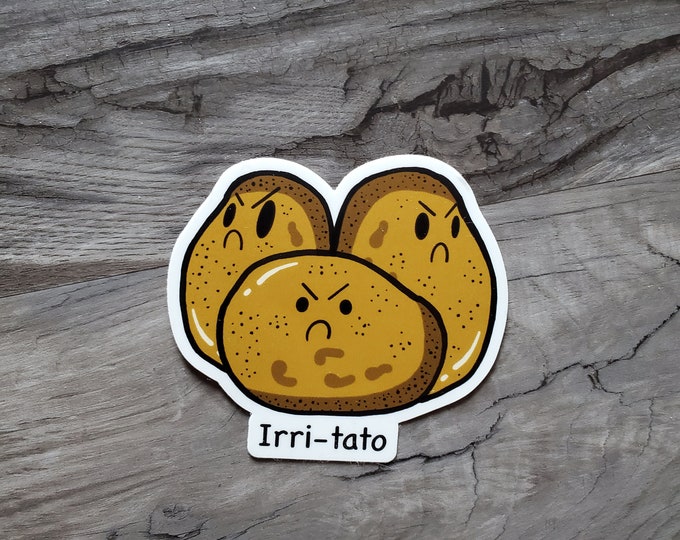 Grumpy Potato Vinyl Sticker, Sassy Sticker, Garden Sticker, Funny ...