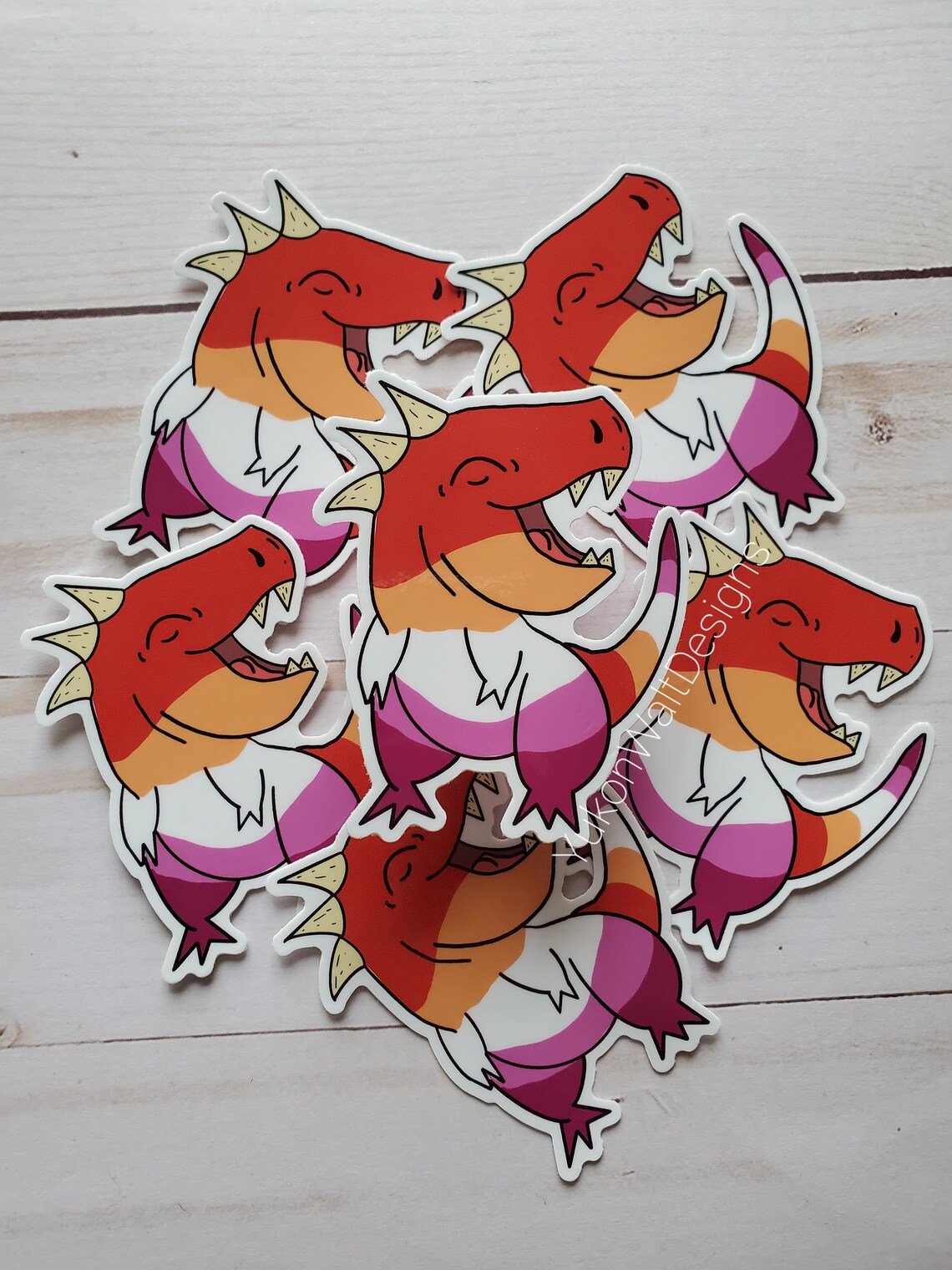 Lesbian Pride Dino Dinosaur Vinyl Sticker decal pride | Etsy
