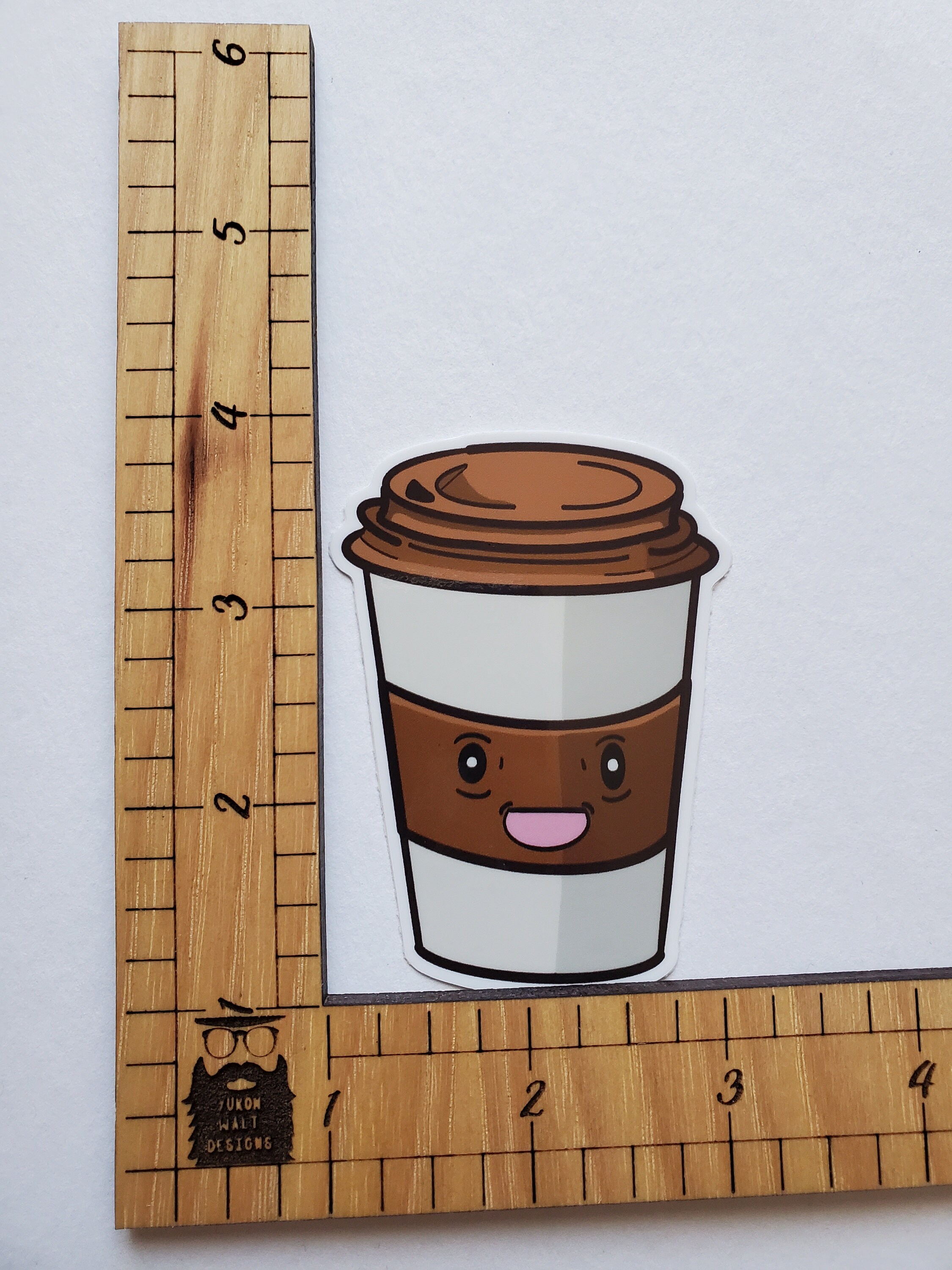 Coffee Mug Sticker Cute Sticker Happy Coffee Mug Adorable | Etsy