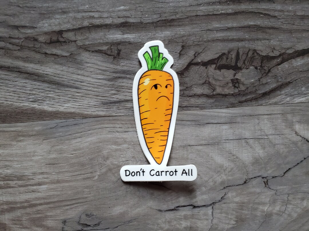 Vinyl Sticker Grumpy Carrot, Sassy Sticker, Garden Sticker, Funny ...